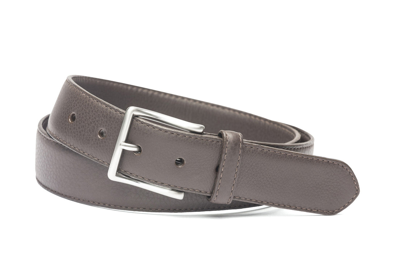 Pebbled Calf Soft Belt with Brushed Nickel Buckle - w.kleinberg Pebbled Calf Soft Belt with Brushed Nickel Buckle - w.kleinberg
